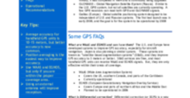 Fact sheet on Handheld GPS - GICHD
