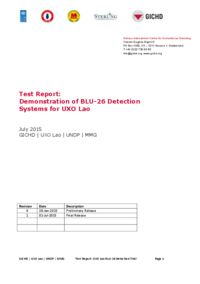 UXO Lao Detection Trial Test Report - GICHD