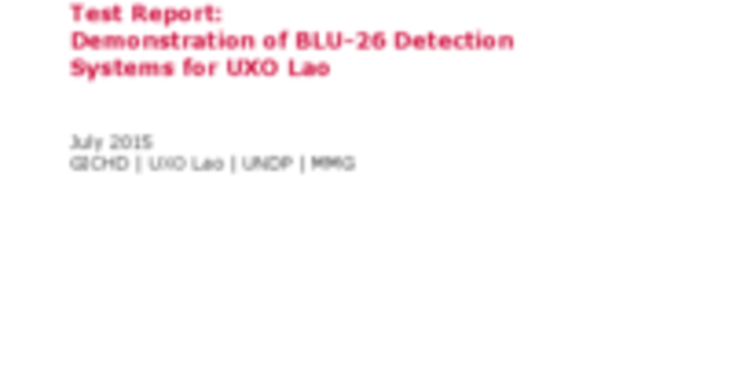 UXO Lao Detection Trial Test Report - GICHD
