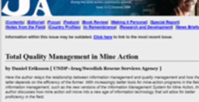 Total Quality Management in Mine Action Report - GICHD