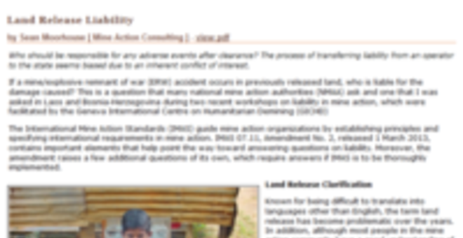 Land Release Liability - GICHD