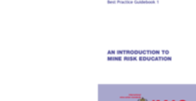 International Mine Action Standards for Mine Risk Education - Best ...