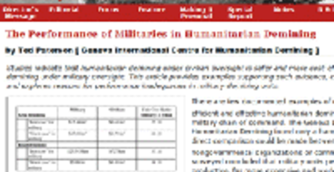 The Performance of Militaries in Humanitarian Demining - GICHD