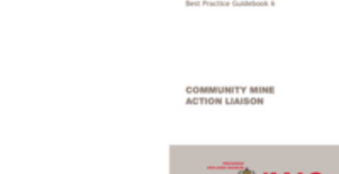 Community Mine Action Liaison, IMAS Mine Risk Education Best Practice ...