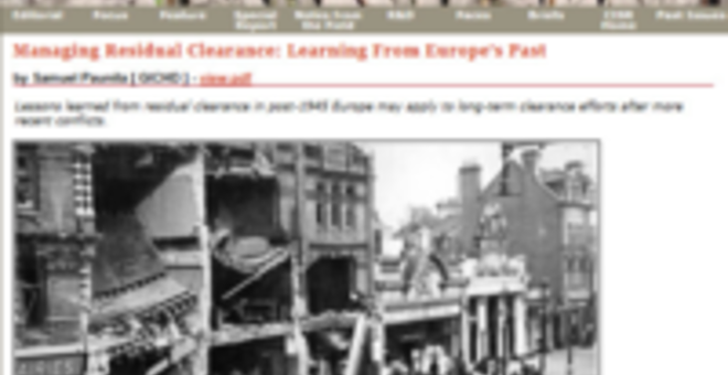 Managing Residual Clearance : Learning from Europe's Past - GICHD
