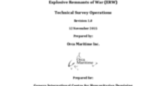 Technology Demonstration Report for Underwater Survey Equipment - GICHD