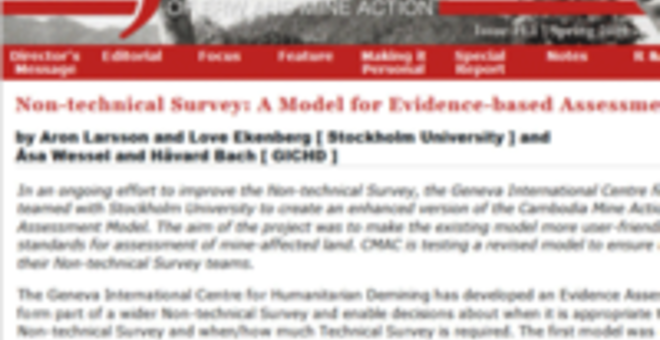 Non-technical Survey: A Model for Evidence-based Assessment - GICHD
