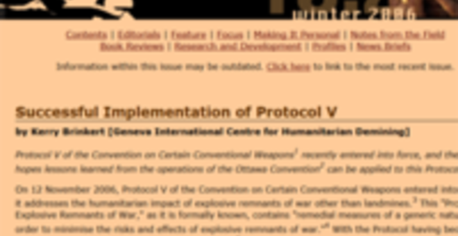 Successful Implementation of Protocol V - GICHD