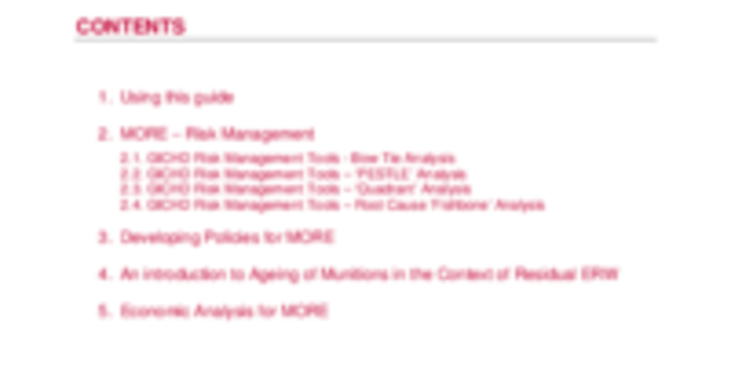Management of Residual Explosive Remnants of War (MORE) Issue Briefs - GICHD