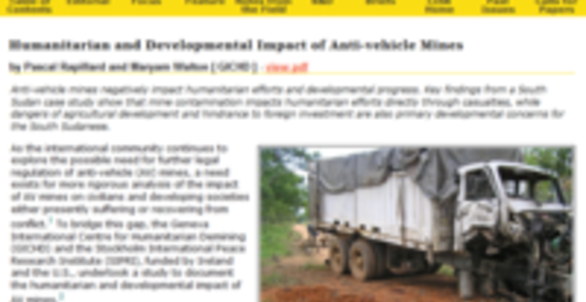 Humanitarian and Developmental Impact of Anti-vehicle Mines - GICHD