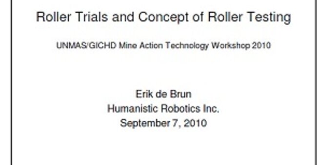 Roller Trials and Concept of Roller Testing - GICHD